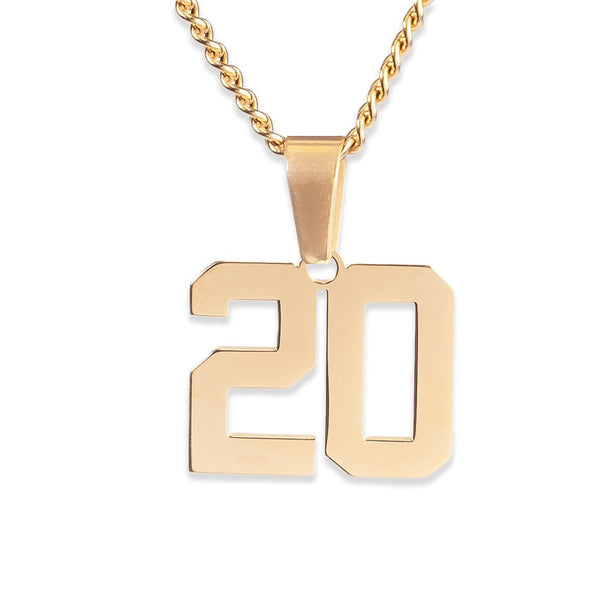 Gold Stainless Number Pendant - FlowX Jewelry
