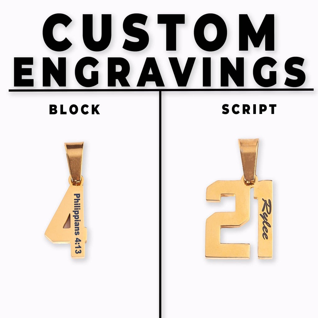 Number Necklaces, Baseball Chains & Sports Jewelry