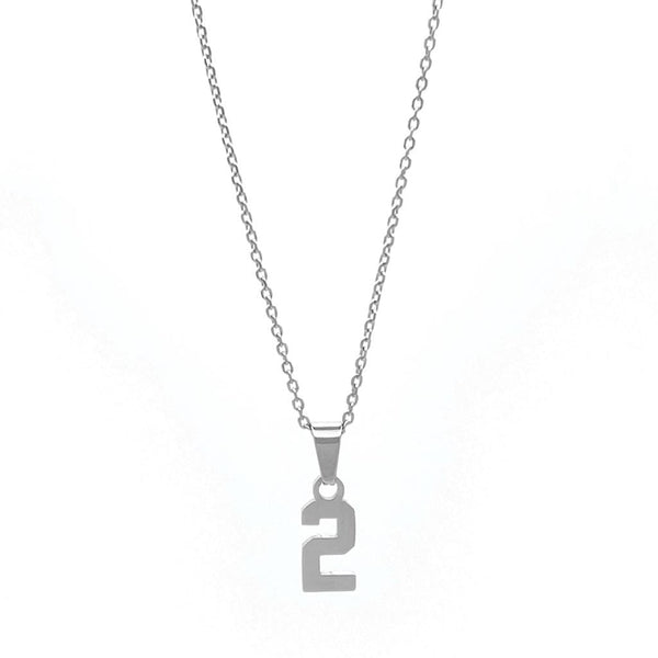 Small Number Pendant Necklace - Silver - FlowX Jewelry